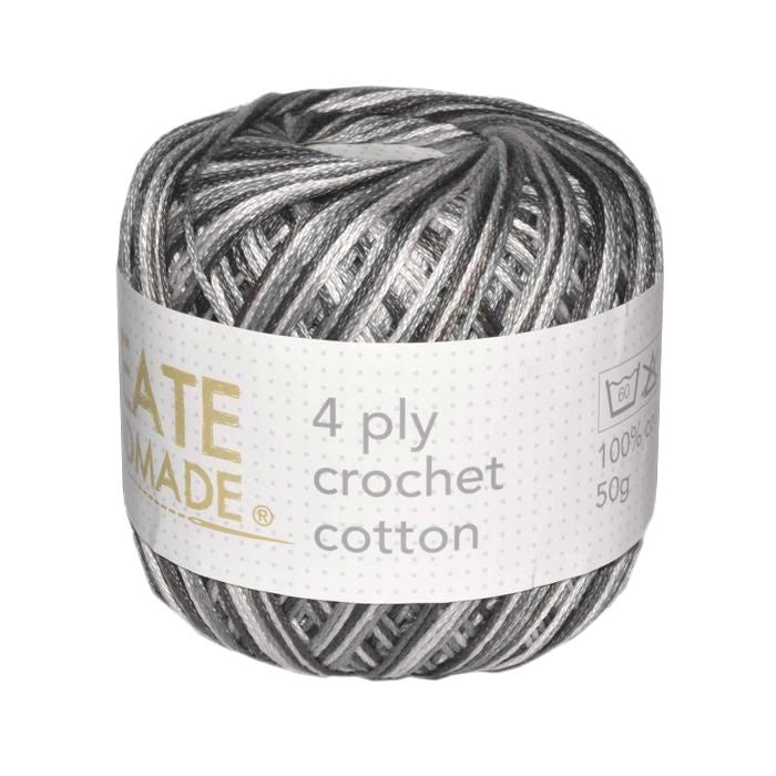 Crochet Cotton - Variegated Greys - BC4830 - 4ply – The Patchwork Pear